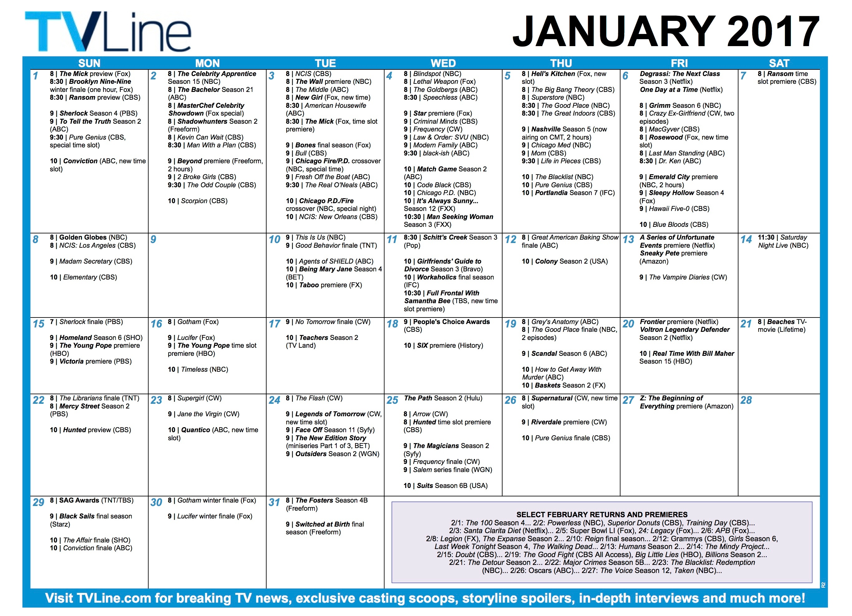 Mid-Season TV Premieres of Your Favorite Shows!